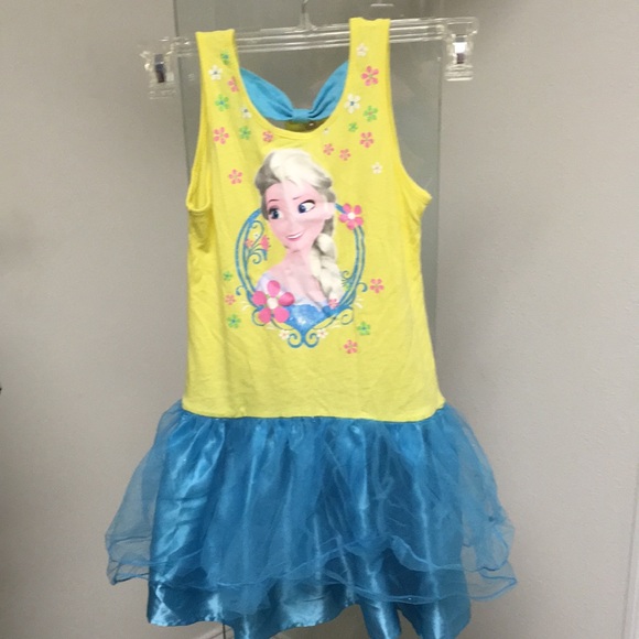 Dresses | Yellow Elsa Dress With Blue Tutu | Poshmark